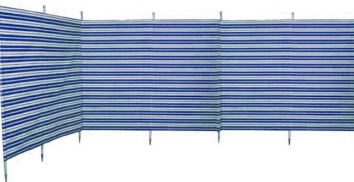 Blue diamond 7 pole navy blue stripe windbreak – S.K Camping & Leisure