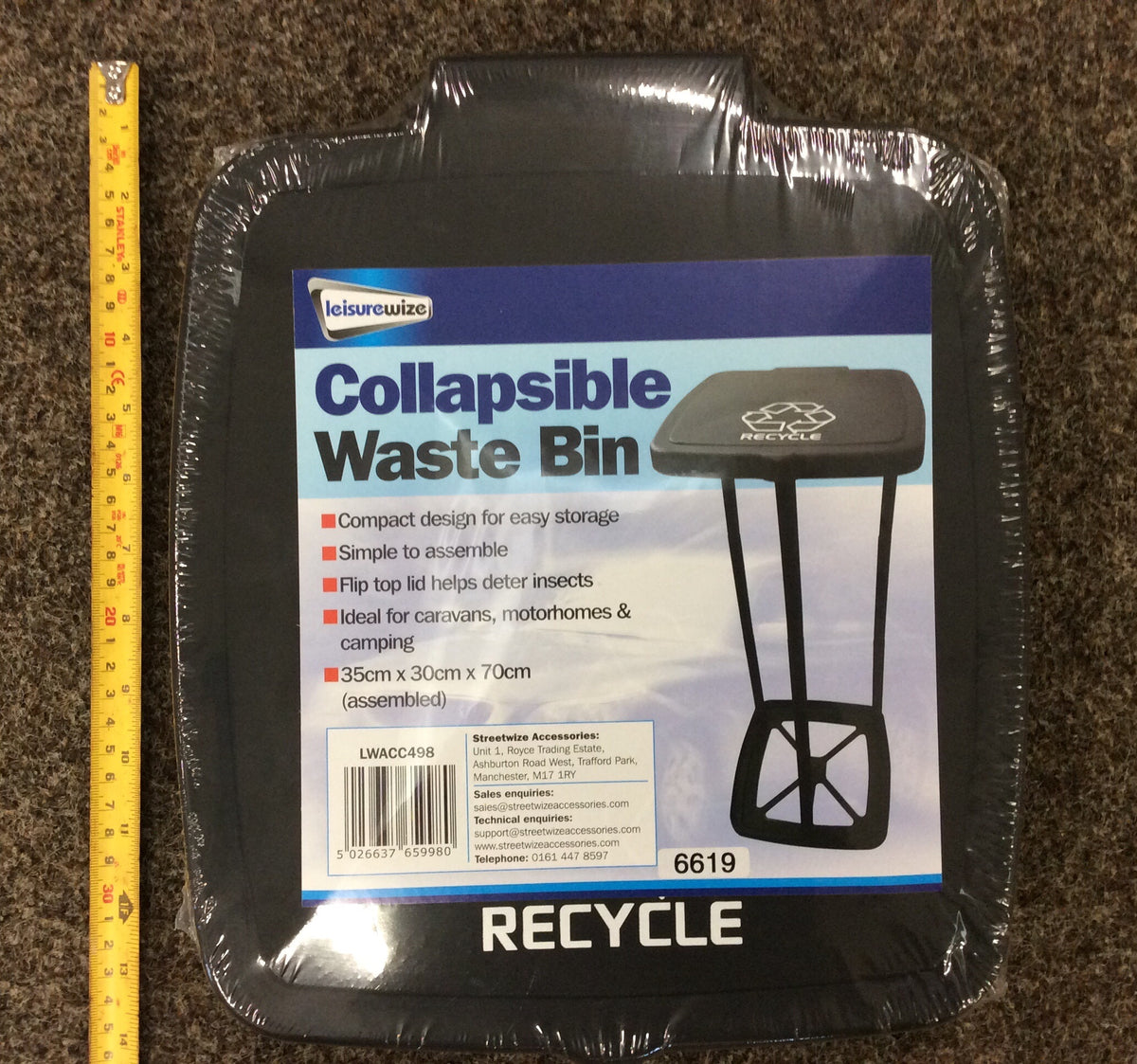 Streetwize Collapsible Waste Bin – S.K Camping & Leisure